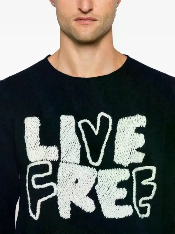 Comme Des Garçons X Fred Perry "live Free" Jumper