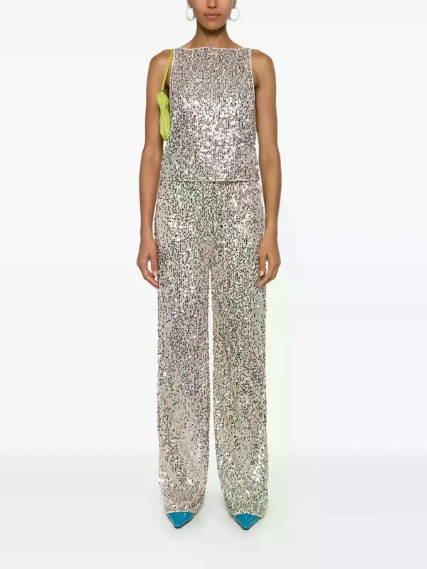 ROTATE BY BIRGER CHRISTENSEN Sequin Embellished Straight-leg Trousers