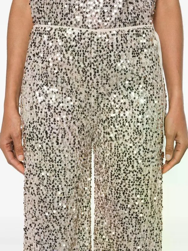 ROTATE BY BIRGER CHRISTENSEN Sequin Embellished Straight-leg Trousers