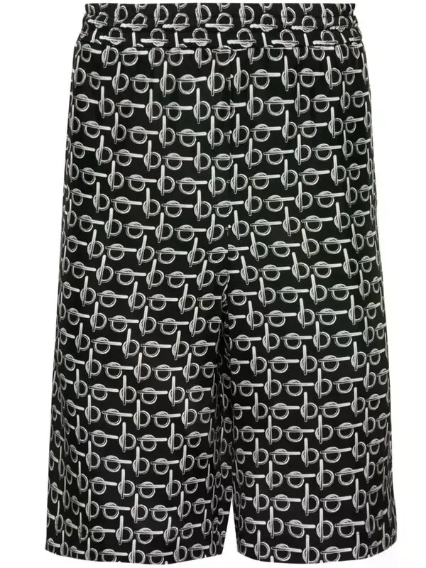 Burberry Silk "b" Pattern Elasticated Waistband Shorts