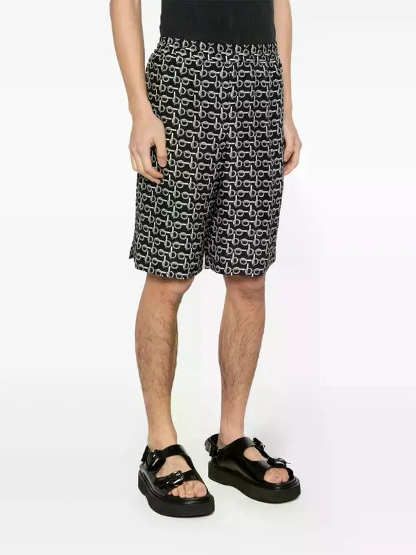 Burberry Silk "b" Pattern Elasticated Waistband Shorts