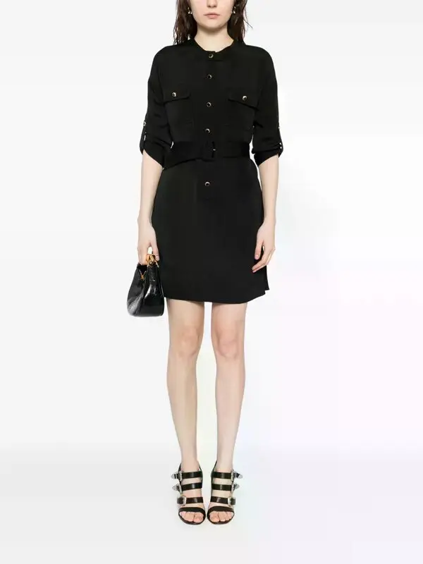 TOM FORD Textured Belted Mini Shirt Dress