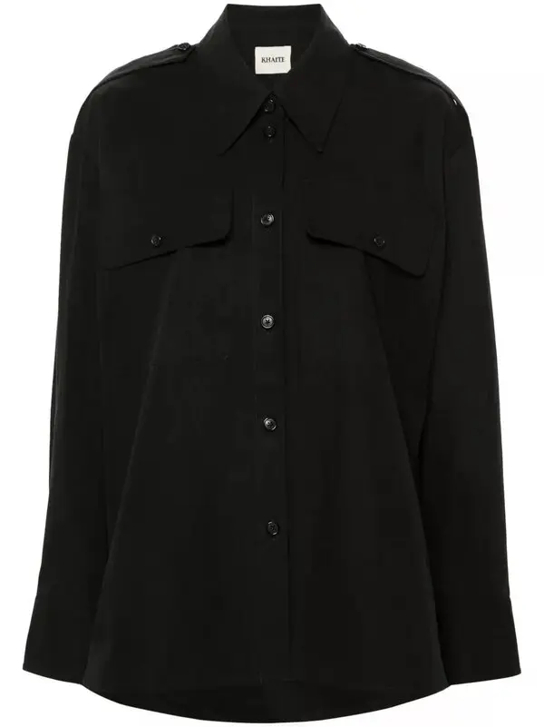 Khaite The Missa Cotton Poplin Shirt - Black