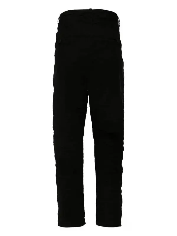POÈME BOHÉMIEN Dark Grey Crinkled Slim-cut Trousers