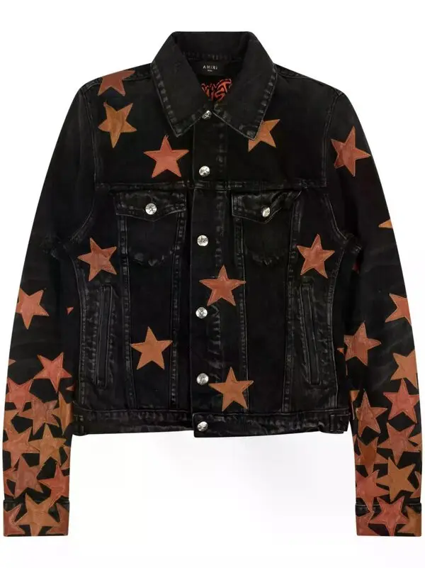 Amiri Star-appliqué Denim Jacket - Black