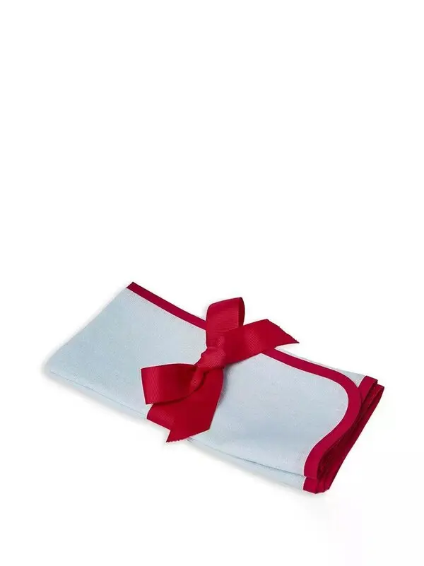 La DoubleJ Contrast Trimming Napkin Two-piece Set - Blue