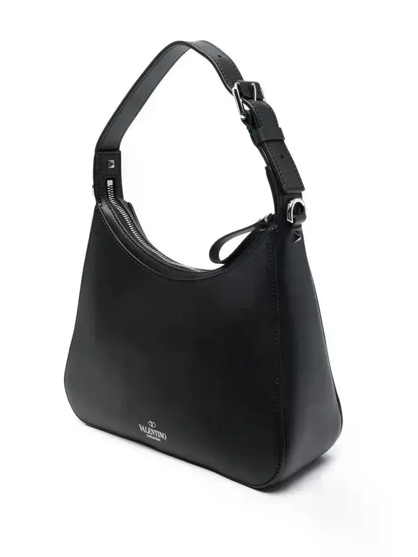 Valentino Garavani Vltn Leather Shoulder Bag - Black