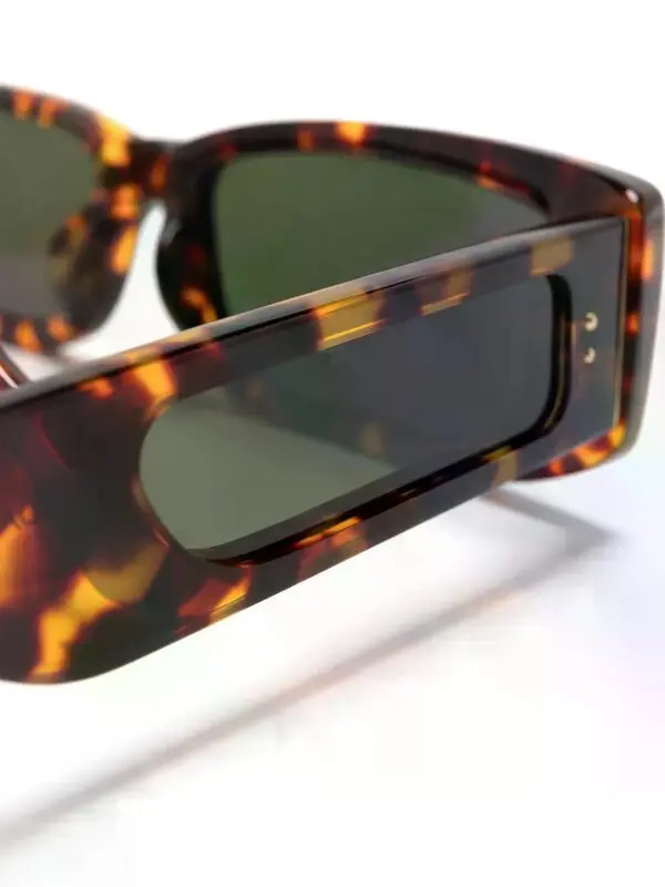 Linda Farrow Tortoiseshell-effect Rectangle Sunglasses