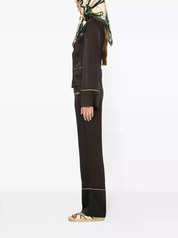 Off-White Satin Pyjama Top