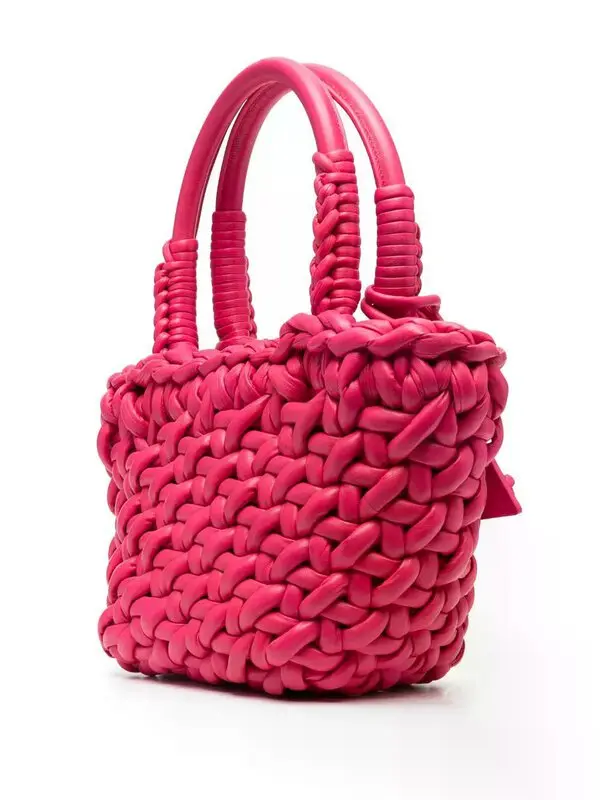 Alanui Interwoven Design Small Leather Tote Bag