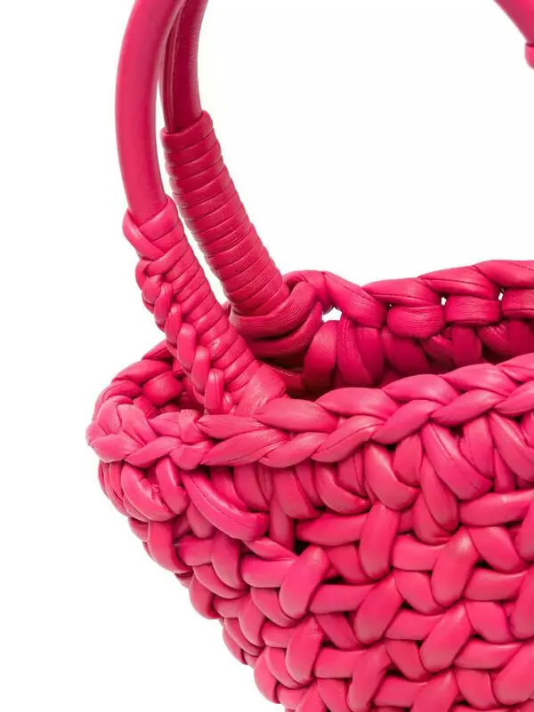 Alanui Interwoven Design Small Leather Tote Bag