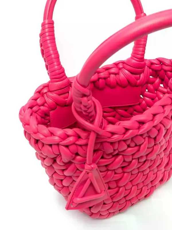 Alanui Interwoven Design Small Leather Tote Bag