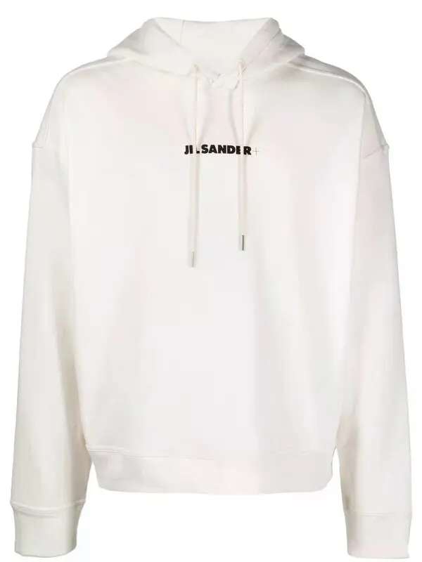 JIL SANDER Logo-print Detail Hoodie - Neutrals
