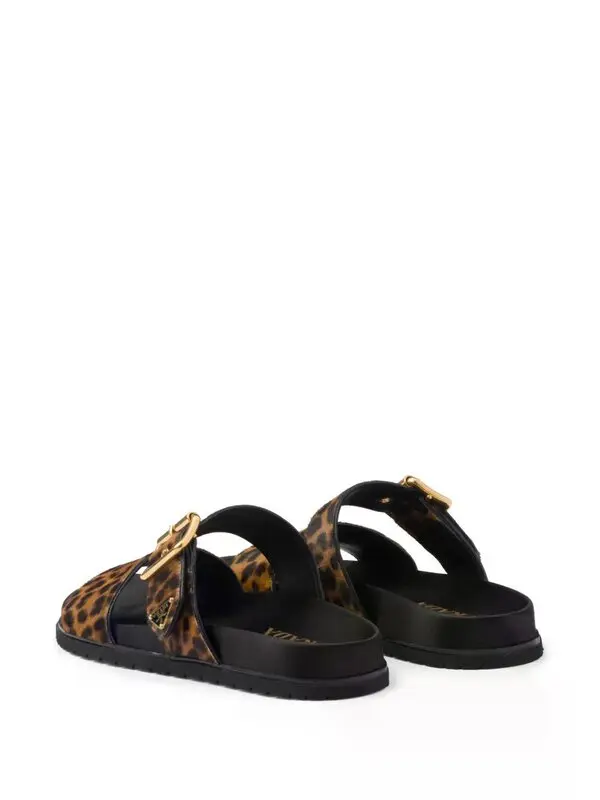 Prada Animal Print Leather Sandals