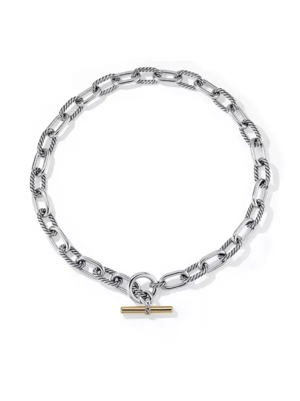 David Yurman 18kt Yellow Gold And Madison Toggle Chain Necklace - Silver