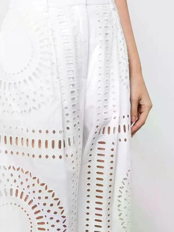 Alberta Ferretti Cut-out Detail High-waisted Trousers - White