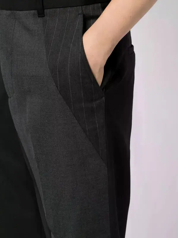 FENG CHEN WANG Mid-rise Tailored Trousers With Vertical Stripe Print