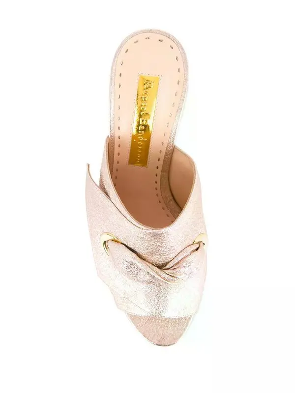 Rupert Sanderson Metallic Mid-heel Mules - Pink