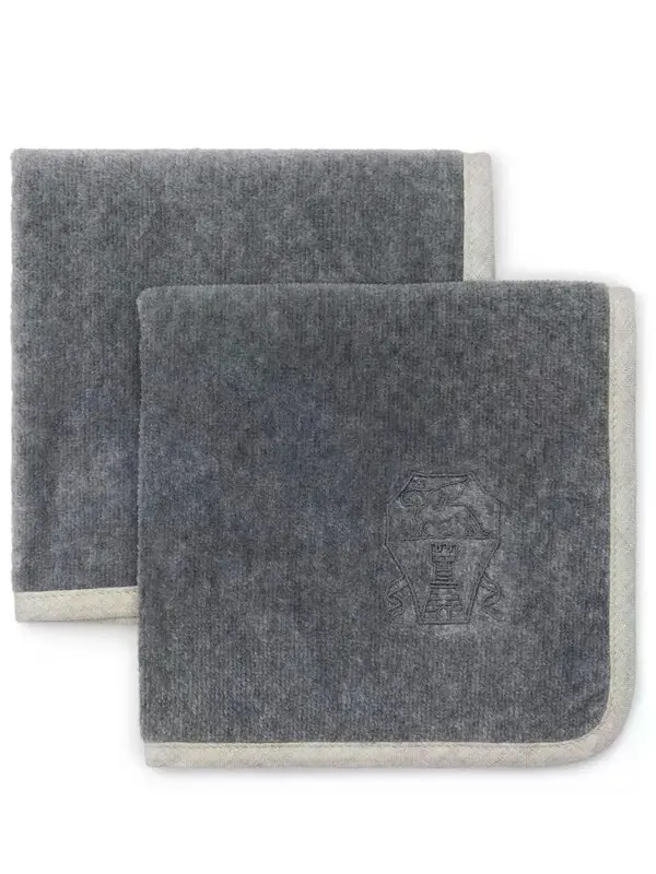 Brunello Cucinelli Logo-embroidered Towel - Grey