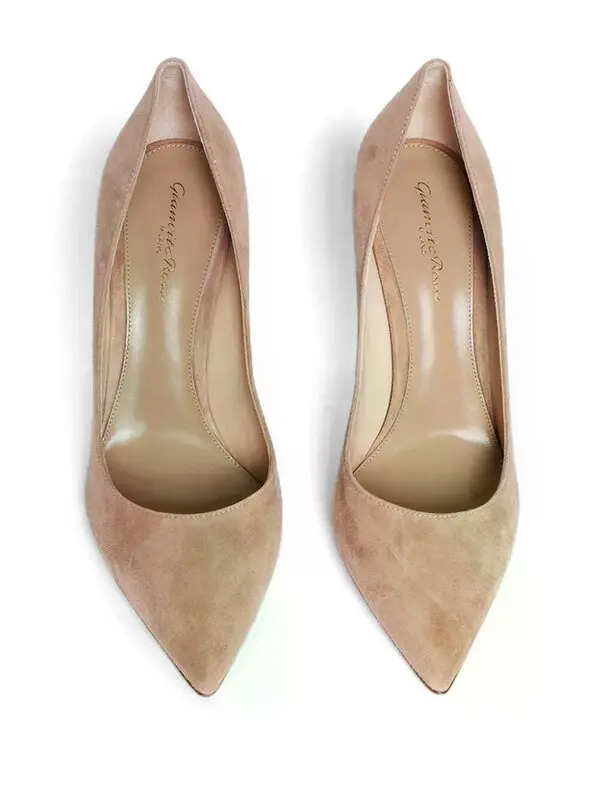 GIANVITO ROSSI Suede Pointed Toe Stiletto Pumps - Brown
