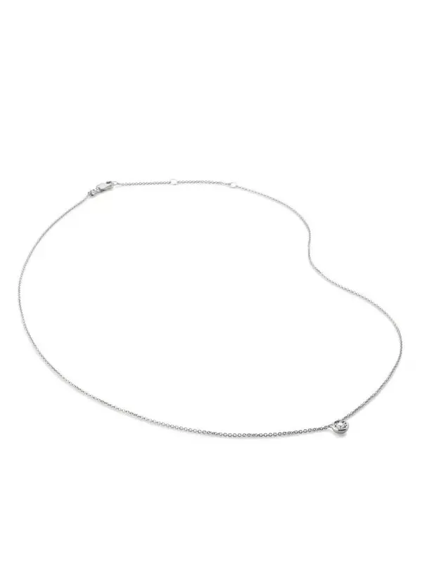 Monica Vinader Essentials Necklace With Diamond Bezel - Silver