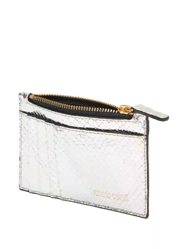 Roberto Cavalli Metallic-leather Card Holder
