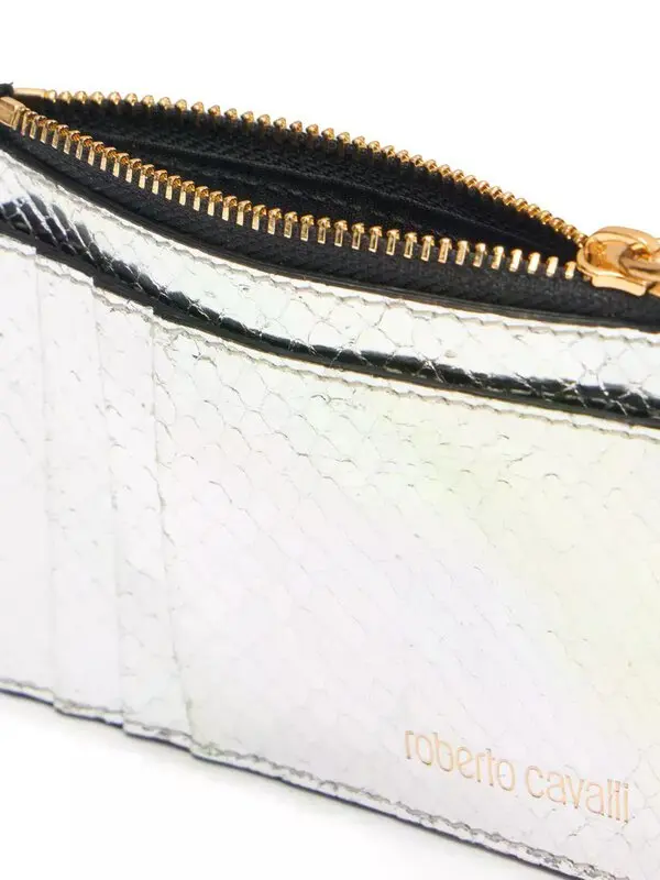 Roberto Cavalli Metallic-leather Card Holder