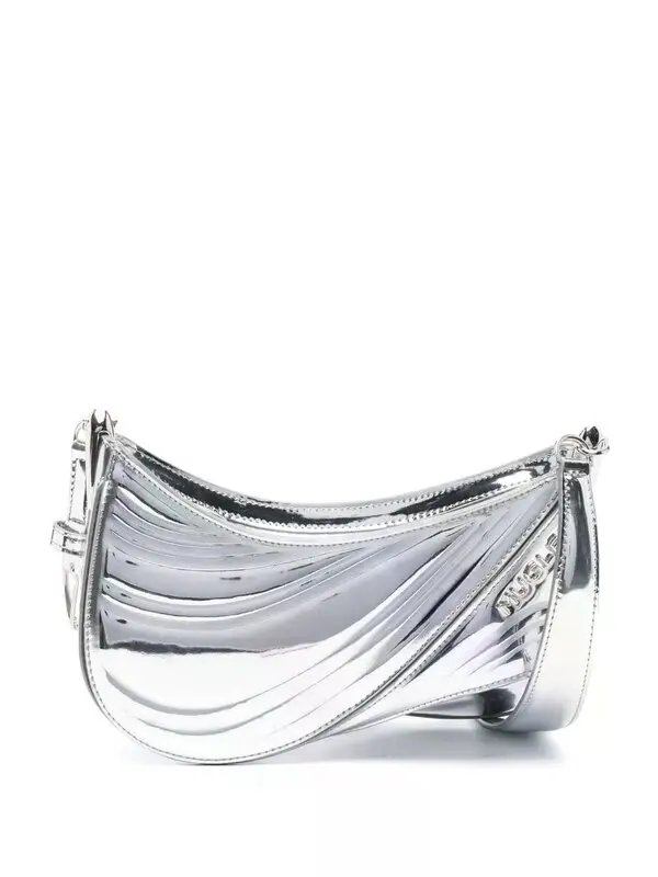 MUGLER Spiral Curve Crossbody Bag - Silver