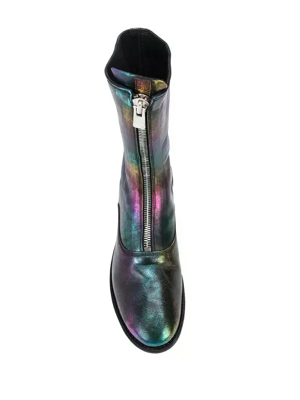 Guidi Iridescent Zip-up Ankle Boots