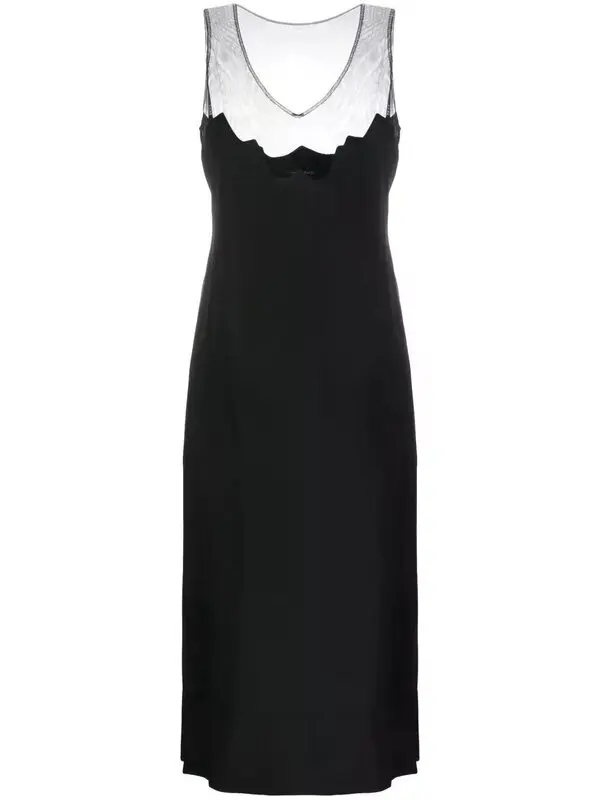 Simone Rocha Sleeveless V-neck Midi Dress