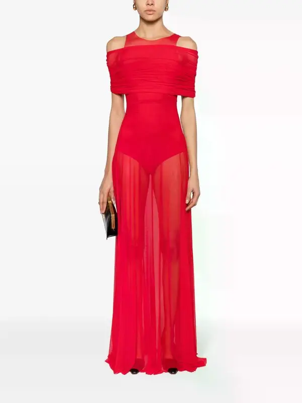 ATU BODY COUTURE Mesh Maxi Dress - Red