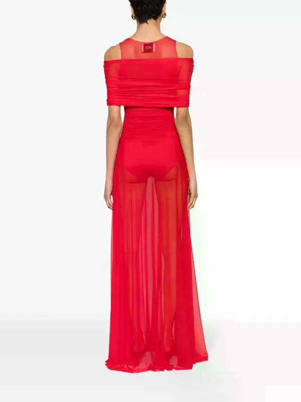 ATU BODY COUTURE Mesh Maxi Dress - Red