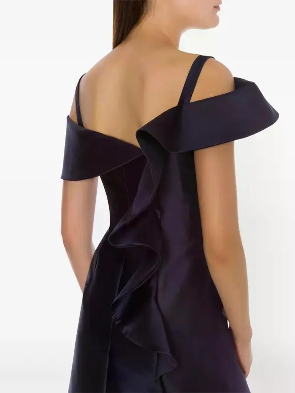 Alberta Ferretti Off-shoulder Flared Gown
