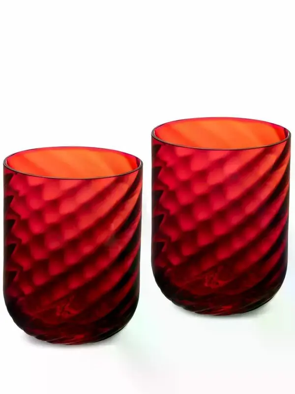 Dolce & Gabbana Hand-blown Murano Water Glasses - Red