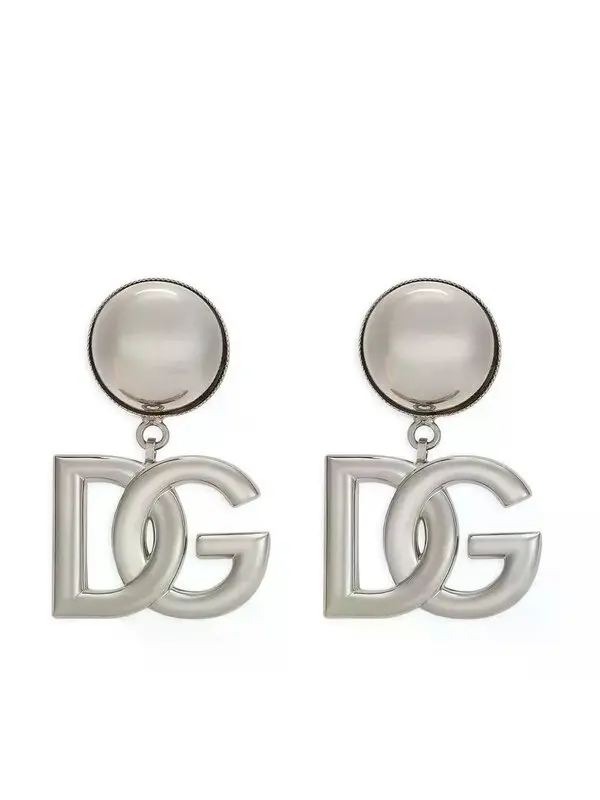 Dolce & Gabbana X Kim Dg-logo Earrings - Silver