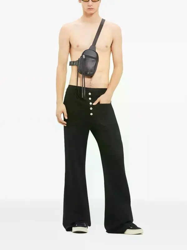 COURREGES Calf Leather Cross Body Bag - Black