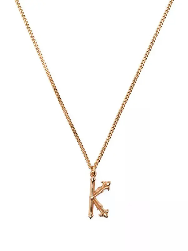 Emanuele Bicocchi K Letter Pendant Necklace - Gold