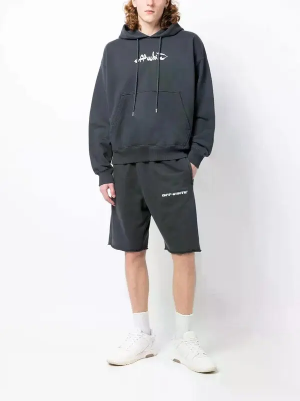 Off-White Arrows Logo Print Cotton Shorts