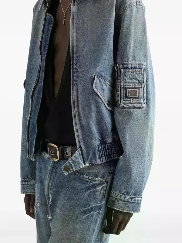 Dolce & Gabbana Logo-appliqué Denim Jacket