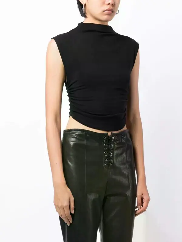 REFORMATION Lindy Stretch-cotton Sleeveless Mock Neck Top