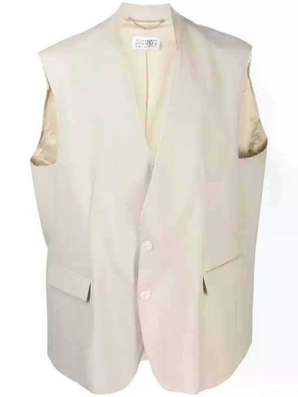 MAISON MARGIELA Sand Beige V-neck Waistcoat