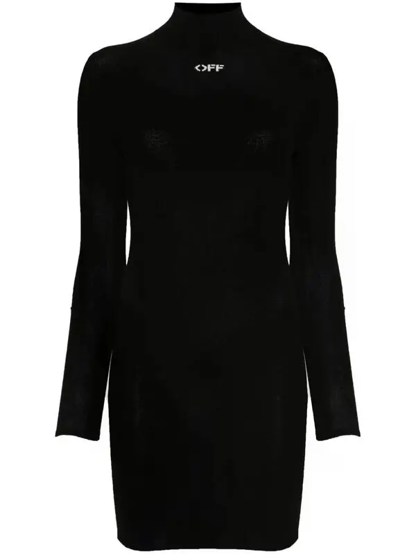 Off-White Off Stamp Embroidered Mini Dress