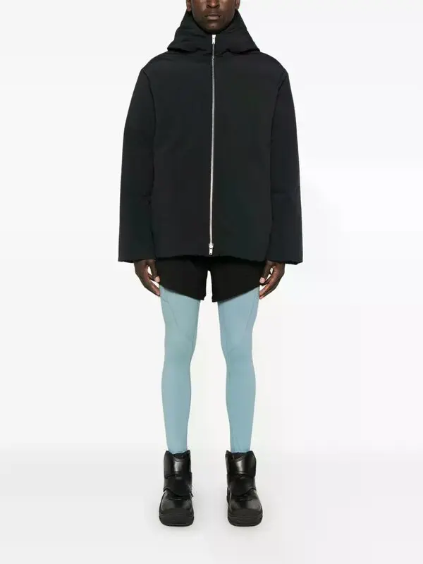 JIL SANDER Padded Zip-up Hooded Jacket - Black
