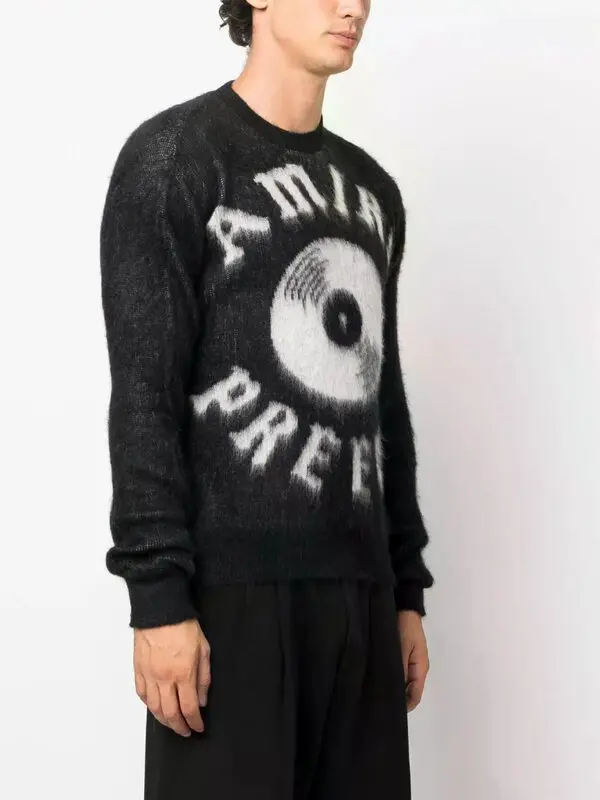 Amiri Brushed Effect Logo Print Jumper