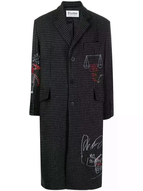 Études Studio Jack Johnson Houndstooth Embroidered Coat