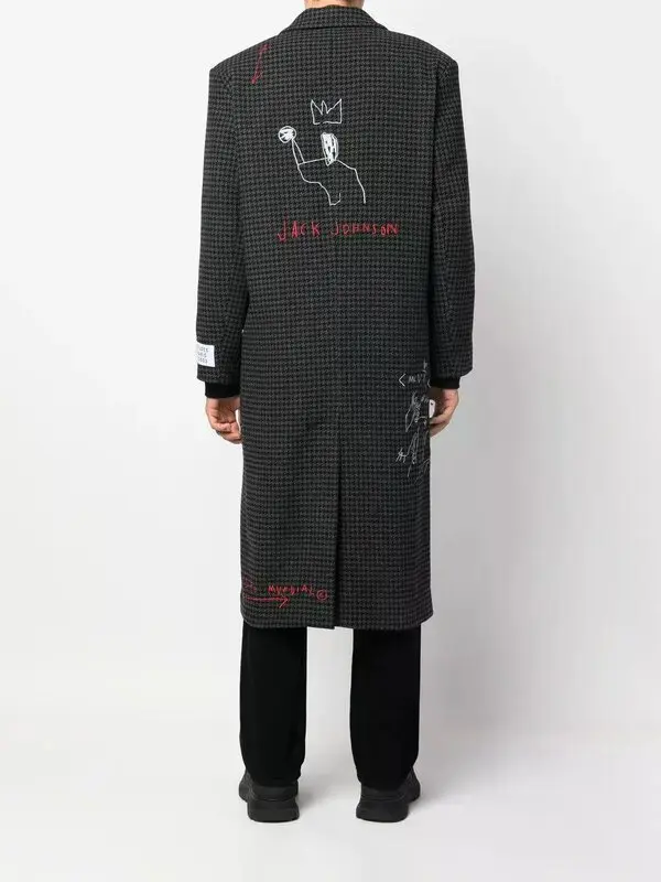 Études Studio Jack Johnson Houndstooth Embroidered Coat