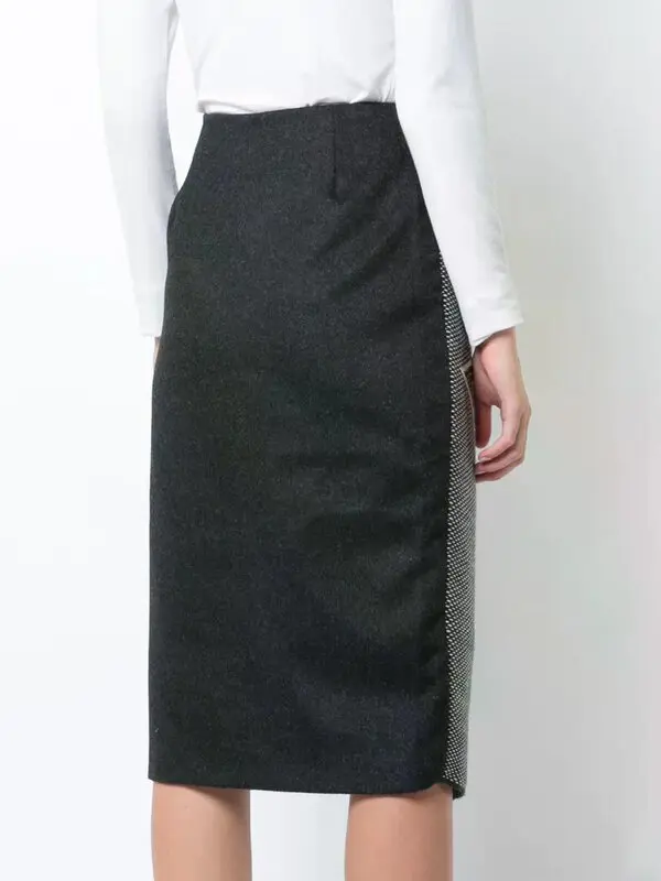 Voz Asymmetrical Pattern Wool Felt Midi Skirt - Grey