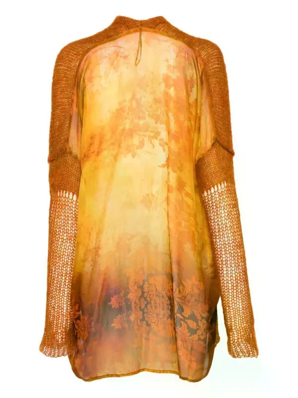 Masnada V-neck Jumper With Tie-dye Pattern - Orange