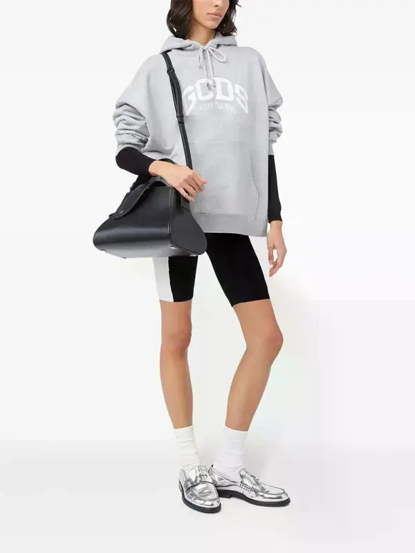 Gcds Logo-print Cotton Blend Hoodie - Grey