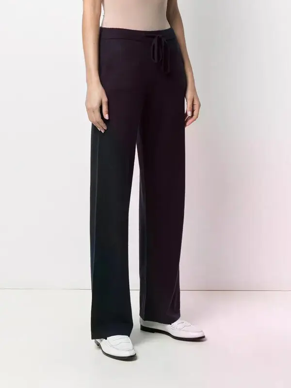 Chinti & Parker Navy Cashmere Wide-leg Track Pants
